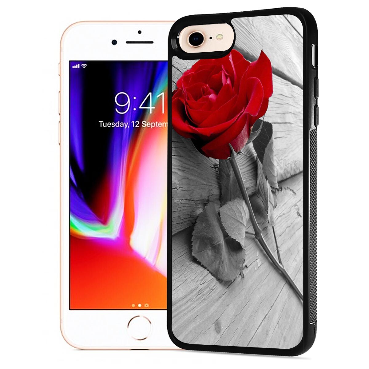 ( For iPhone 7 Plus ) Back Case Cover AJ12004 Red Rose | eBay