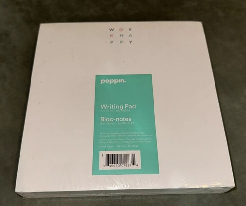 New By Poppin Writing Pad Bloc-notes WORK HAPPY 7.25" x 7.25". 200 ...