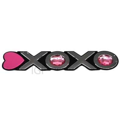 XOXO Heart Crystal ABS Stick On Decal Emblem Badge Sticker 5 x 1.125 ...