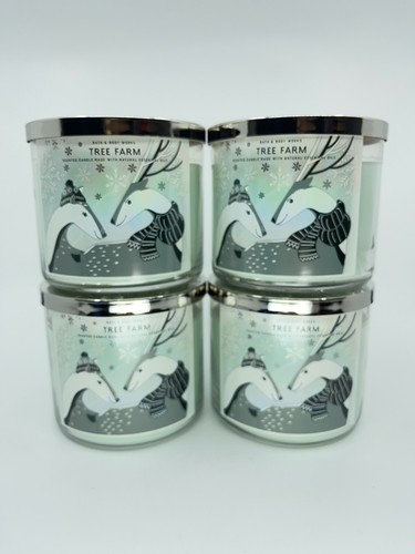 bath and body works (4 Pack) TREE FARM 3 Wick Candle 14.5 Oz New! | eBay