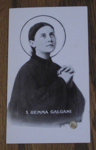 Mystic Stigmata Saint Gemma Galgani relic prayer card patron against ...
