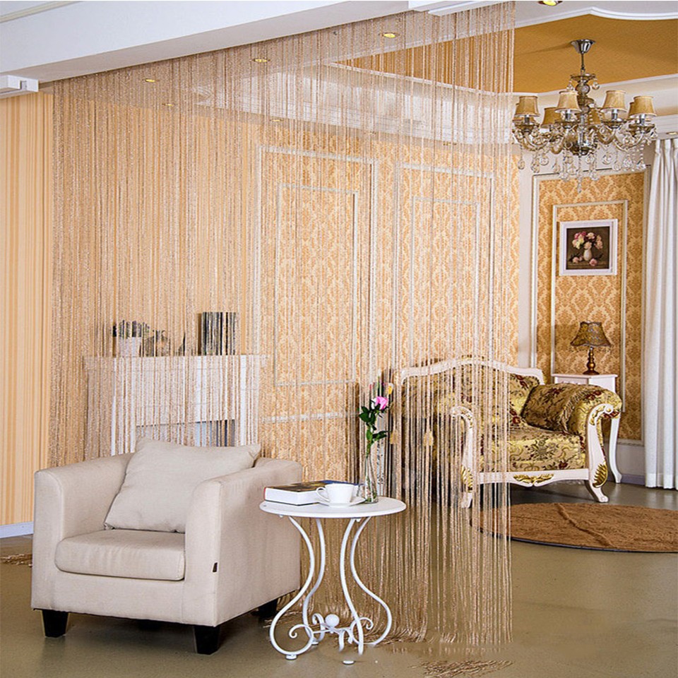 ANMINY Glitter String Door Curtain Room Dividers Fringe Window Panel ...