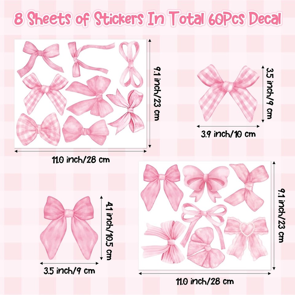 Bowtie Decal Pink Bow Wall Stickers - Color: Pink Bow | eBay