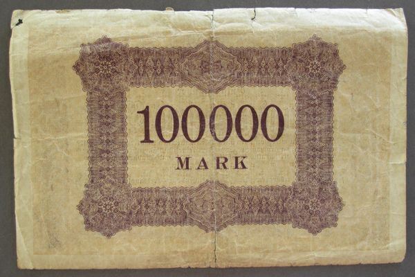 NOTGELD GERMANY 1923 City and District AACHEN One Hundred Thousand Mark ...