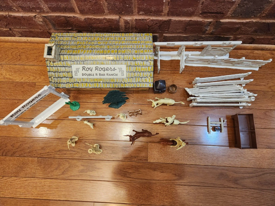 Vintage Roy Rogers Double R Bar Ranch Tin Litho Play Set | eBay