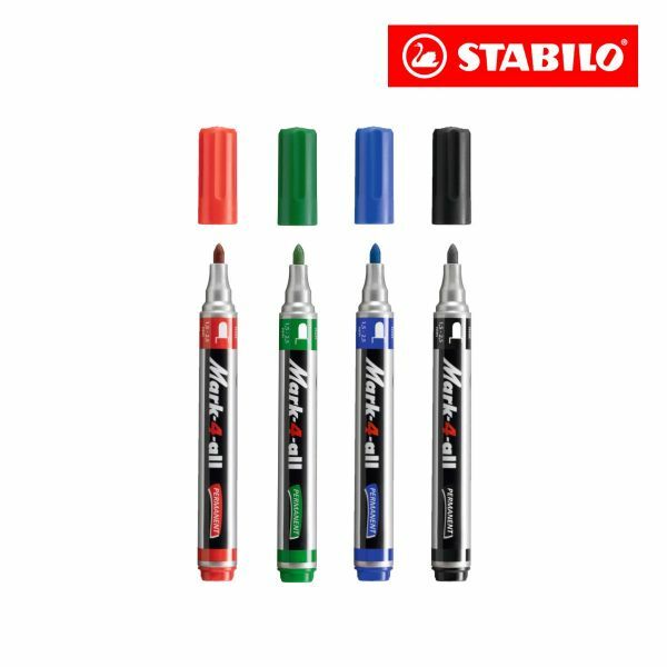 STABILO MARK-4-ALL Permanent Marker 1.5-2.5 mm – Multi-Colour Options ...