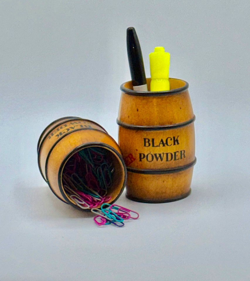 BLACK POWDER BARREL SET OF 2 - MAHOGANY- IN STOCK AND READY TO SHIP! | eBay