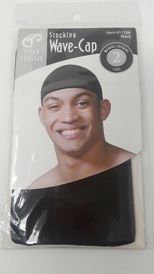 2 x Titan Classic Stocking Wave-Cap Durag, No Tail, Black | eBay