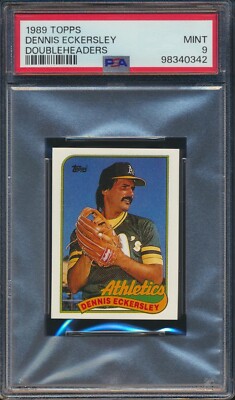 1989 Topps Doubleheaders Dennis Eckersley HOF A's PSA 9 MINT Pop 1 None ...