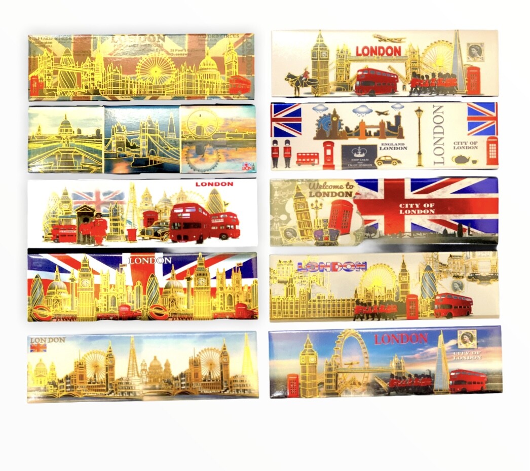 10 London souvenir metallic shiny picture magnet British fridge magnets ...