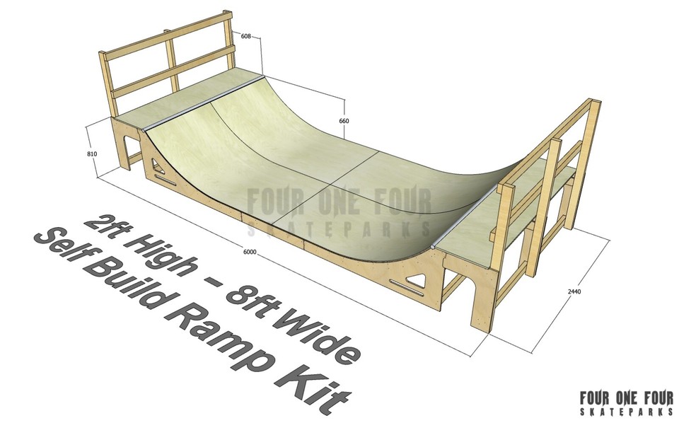 2ft High Mini Ramp Kit - Self Build Skate Ramp Halfpipe - DIY, BMX ...