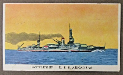 1942 Cameron Sales Warships R169 Battleship U.S.S. ARKANSAS #60 trading ...
