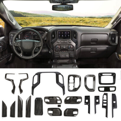 Center Console Interior Trim Cover Full Set Kit For Chevy Silverado 19 ...