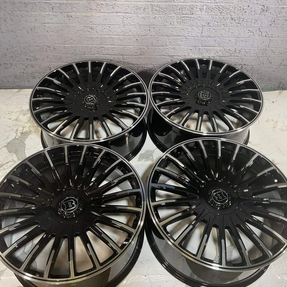 24" Gloss Black Brabus Style Wheels fit Mercedes G55 G Wagon Tires G550 ...