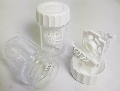 1 x Plain White Barrel Contact Lens Storage Hygienic Soaking Case For ...