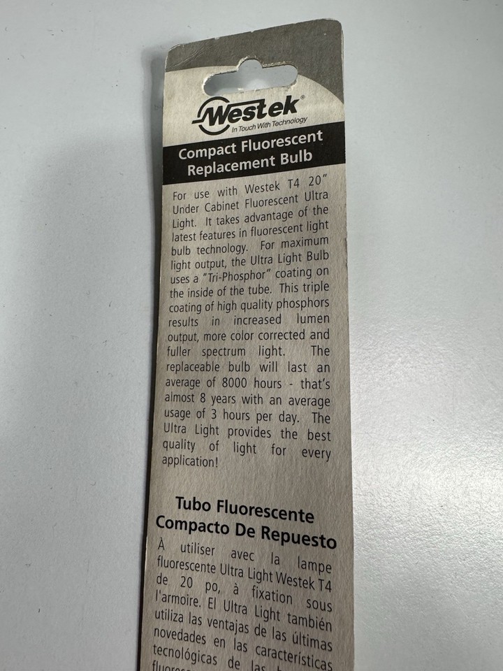 Westek FA200WBC 16W 17" Straight T4 Fluorescent 3000K Tube Light Bulb Warm White 47235201253| eBay