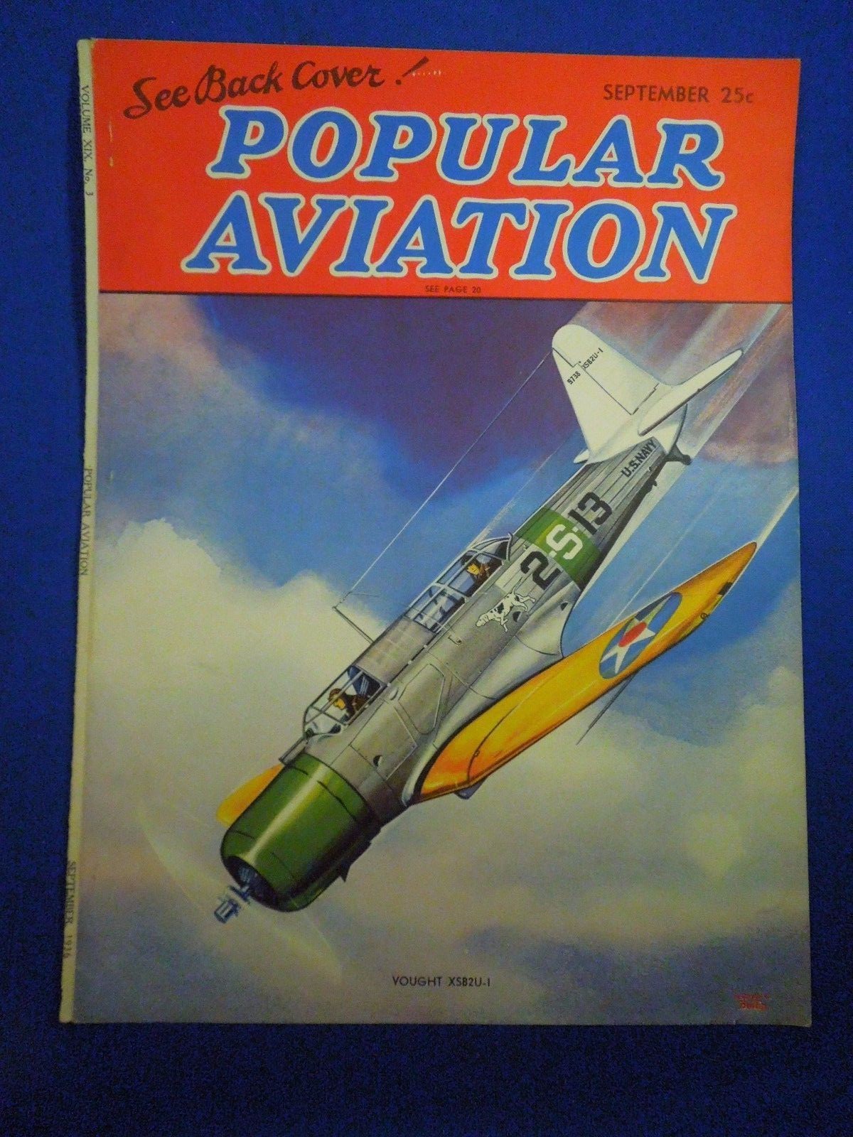 Vintage Popular Aviation Magazine Cover Sep 1936 Vol XIX No 3 Herman ...