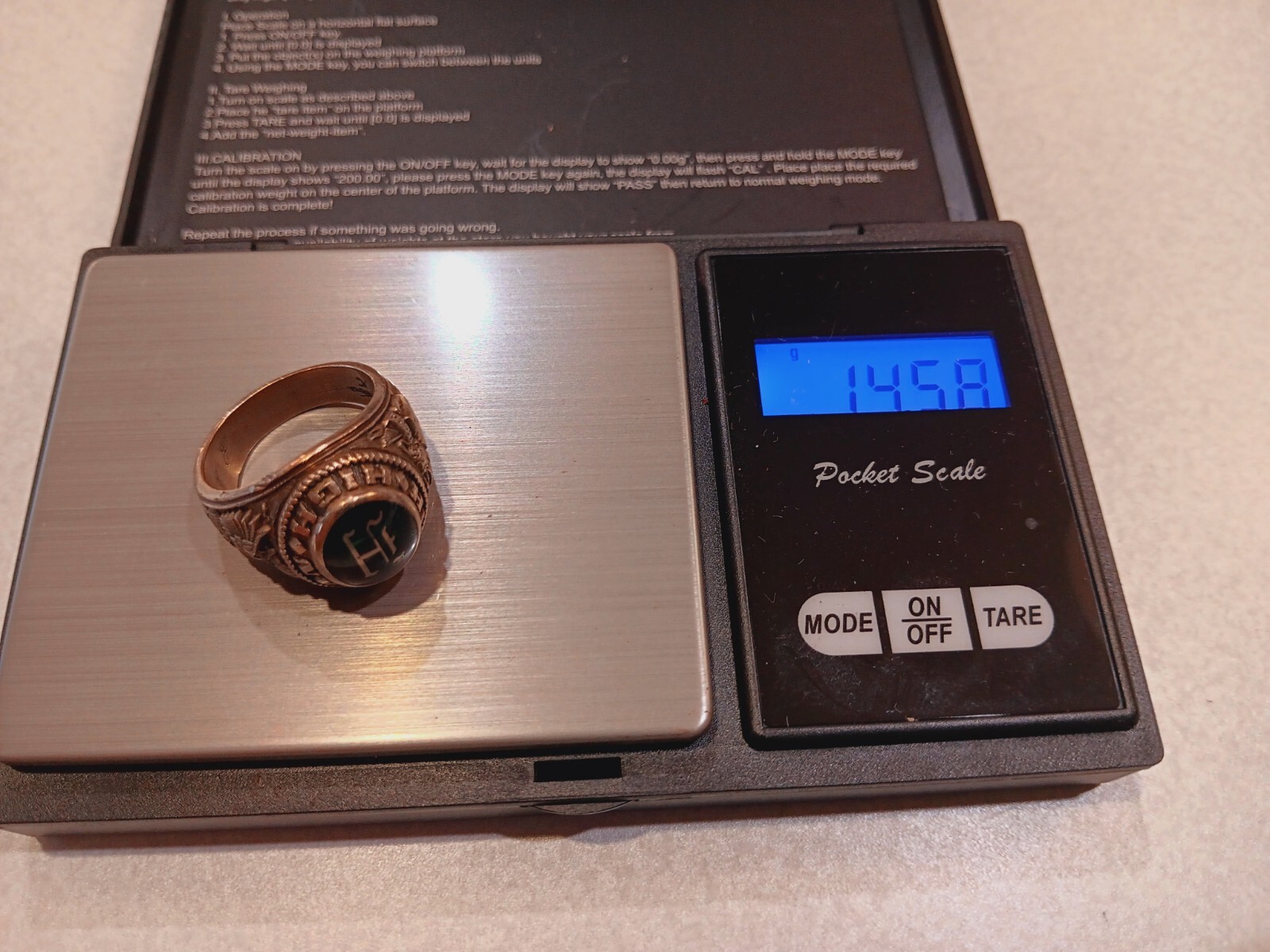 10k Gold Mens Class Ring 1980, Huffman High, Vikings.… - Gem