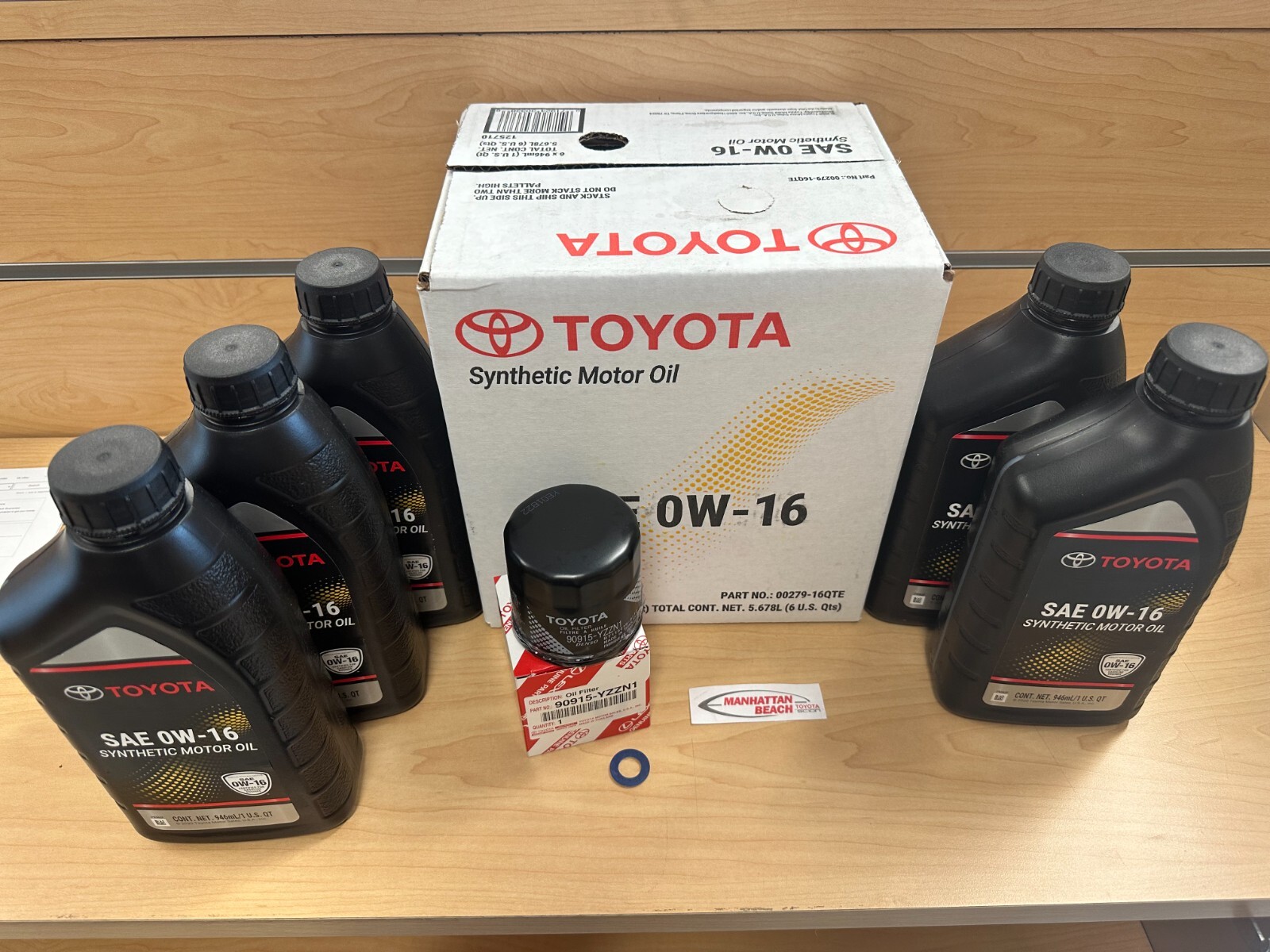 GENUINE TOYOTA 0W16 MOTOR OIL 5 QUARTS AND 90915-YZZN1 OIL FILTER ...