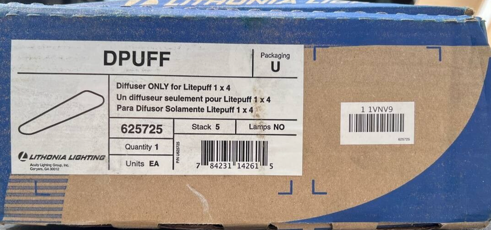 LITHONIA LIGHTING DPUFF Replacement Lens,51-1/2 "L x 11-1/4 "W 1VNV9 | eBay