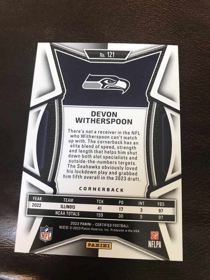 2023 Certified #121 Devon Witherspoon RC Mirror /325 - Seattle Seahawks ...