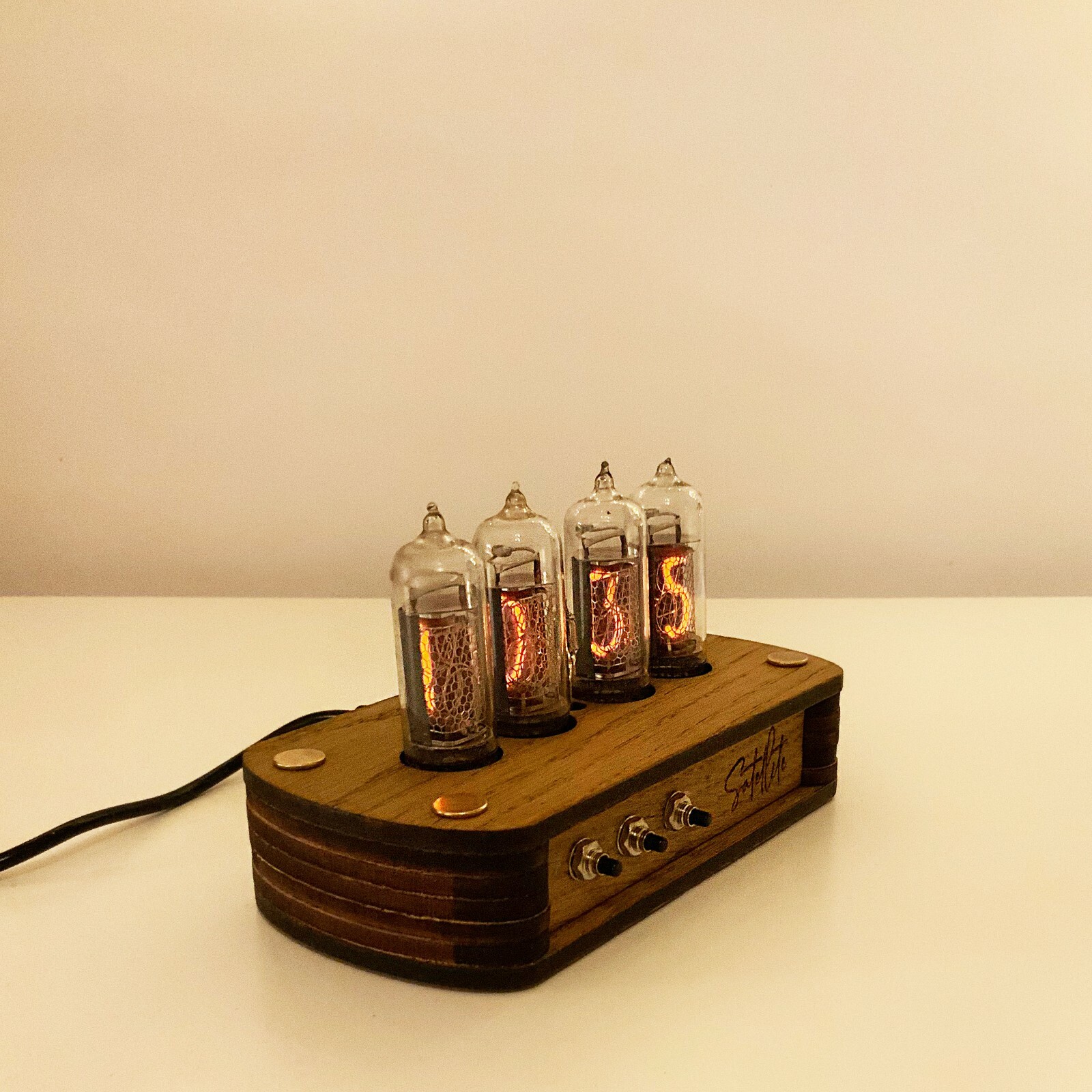 Nixie Clock Kit IN-14 (With tubes) and Wooden Enclosure. 12 HF.UPS Fast ...
