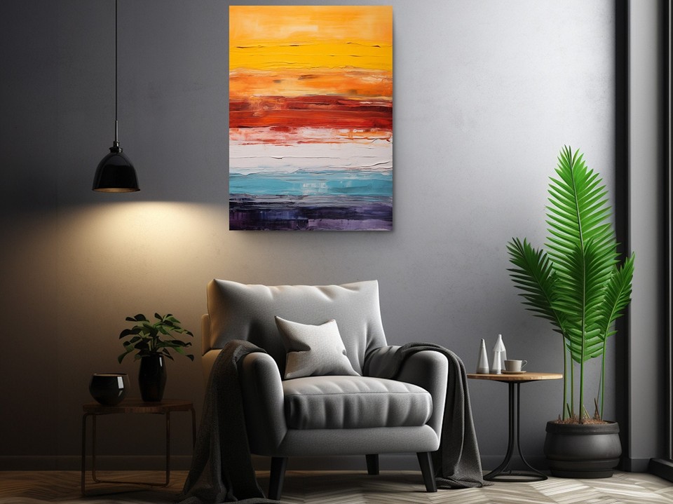 Abstract Art Canvas Matia Fractious Colors Oil Painting | eBay