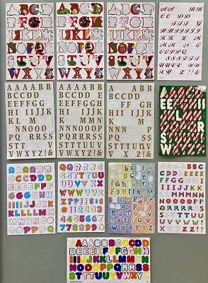 Lot of 13 Sheets Vintage Incomplete Alphabet Stickers! Sandylion, AGC ...