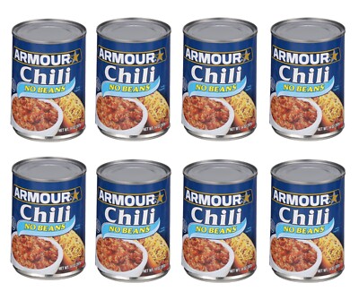 8 Cans Armour Star Chili with No Beans Quick & Easy Canned Food 14 OZ ...