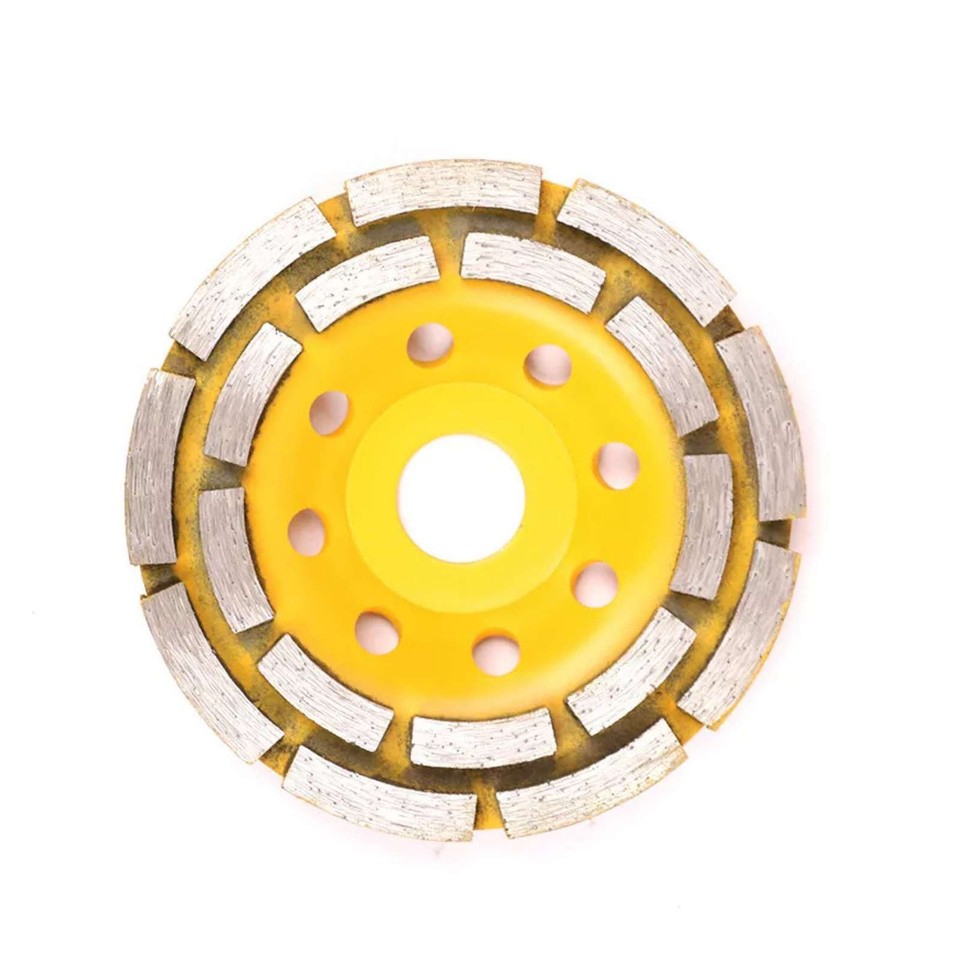 4.52in Diamond Grinding Cup Wheel Double Row Concrete Stone Polisher ...