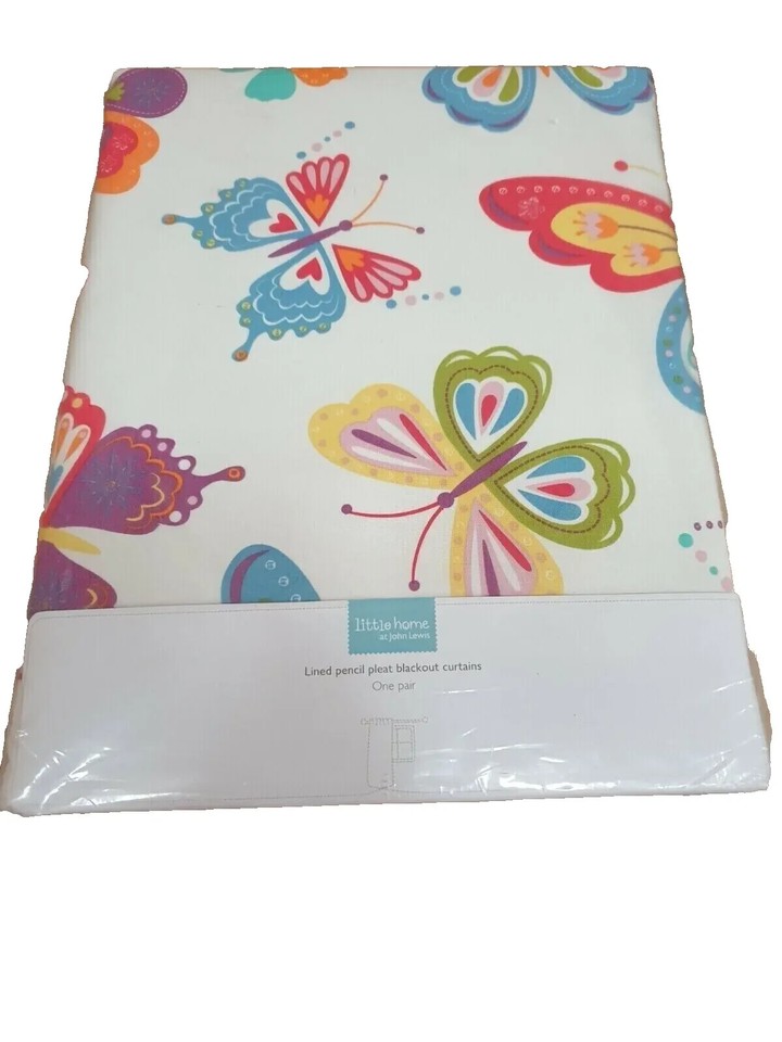 🔵 SALE 🟣 John Lewis W117 x D137cm Butterflies Pencil Pleat Curtains ...