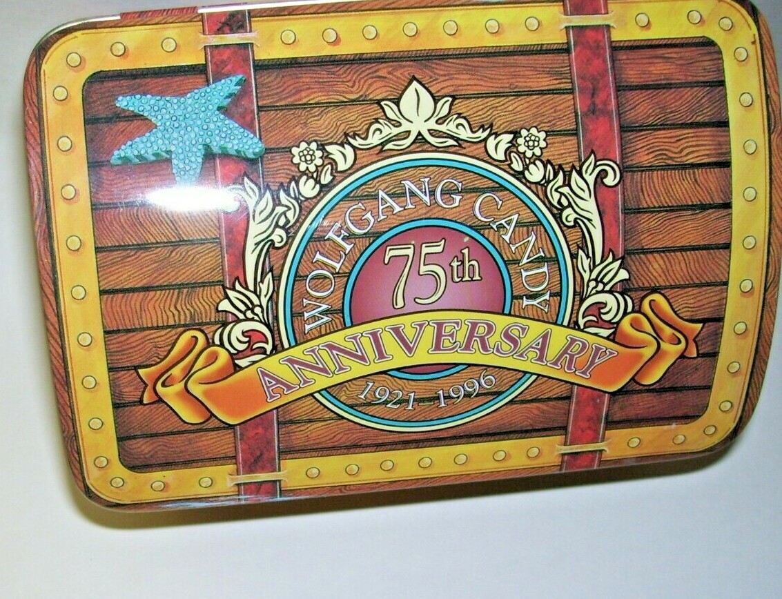 Wolfgang Candy Tin Box 75th Anniversary Dome Top 1996 | eBay