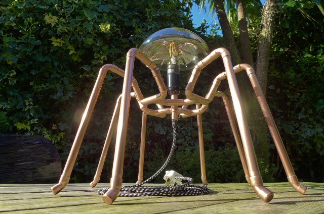 Copper spider lamp design handmade home cottage barn pub club loft ...