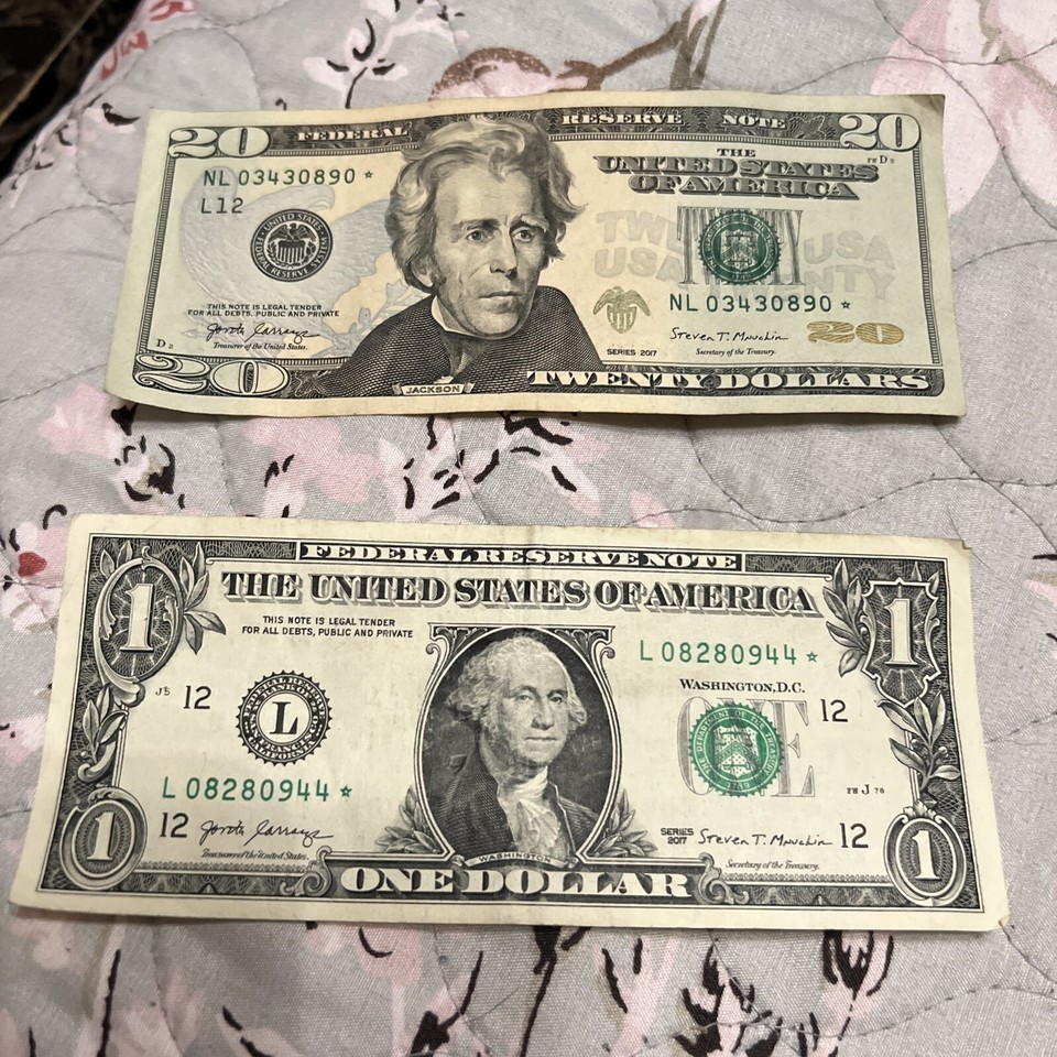 20 dollar bill star note 2017 & 1 Dollar Bill Star Note 2017 & 2 Very ...
