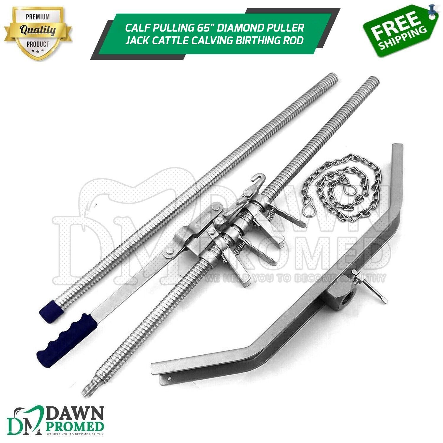 Calf Pulling 65" Diamond Puller Jack Cattle Calving Birthing Rod German ...
