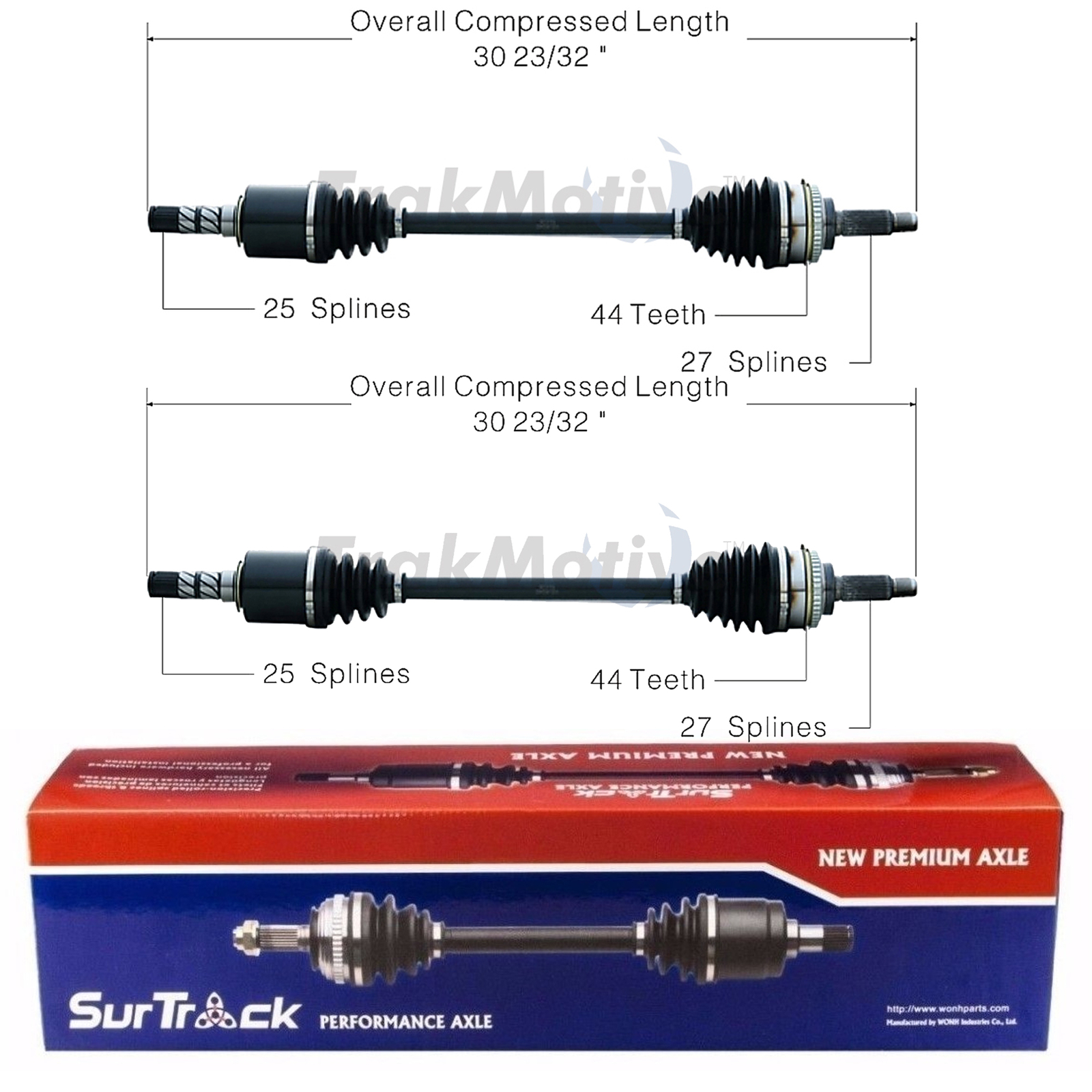SurTrack Pair Set of 2 Front CV Axle Shafts For Subaru Forester Impreza ...