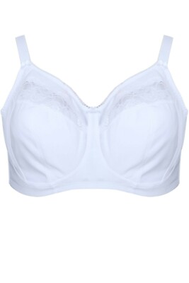Plus Size 34F Wire Free Cotton Bra With Lace Trim (Australian Sizing ...
