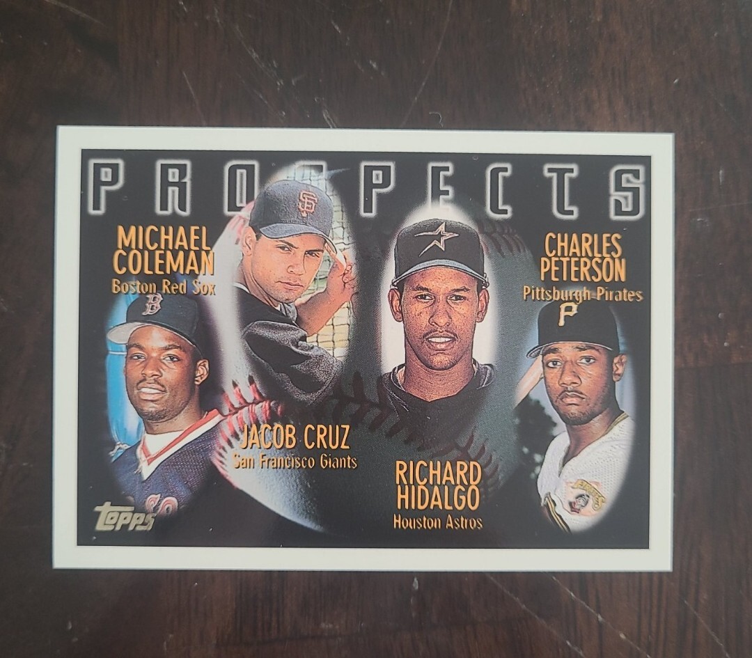 1996 Topps Prospects #438 Richard Hidalgo/Jacob Cruz/Michael Coleman ...