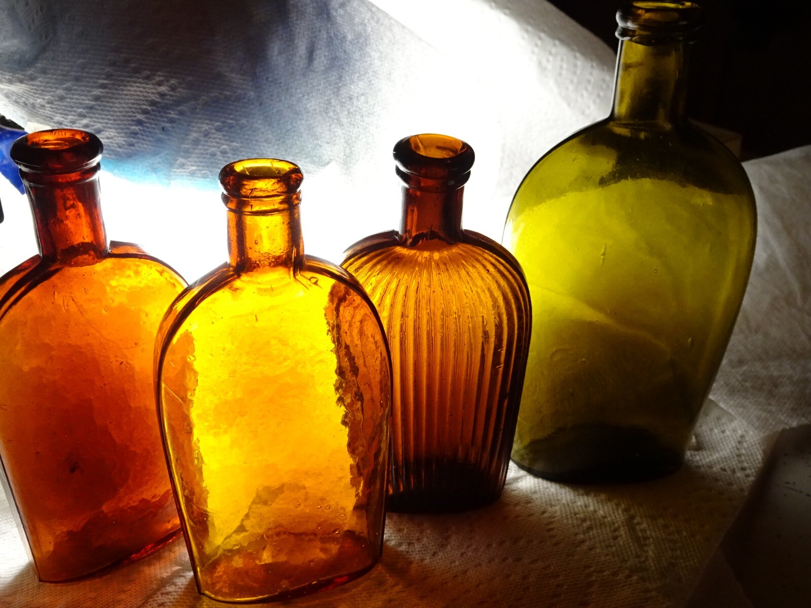 antique liquor flask bottle Ribbed (copper-amber?) (6in.) | eBay