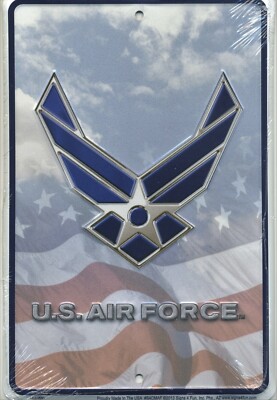 US Air Force Metal Sign Aluminum Parking Plaque Embossed USAF Armed ...