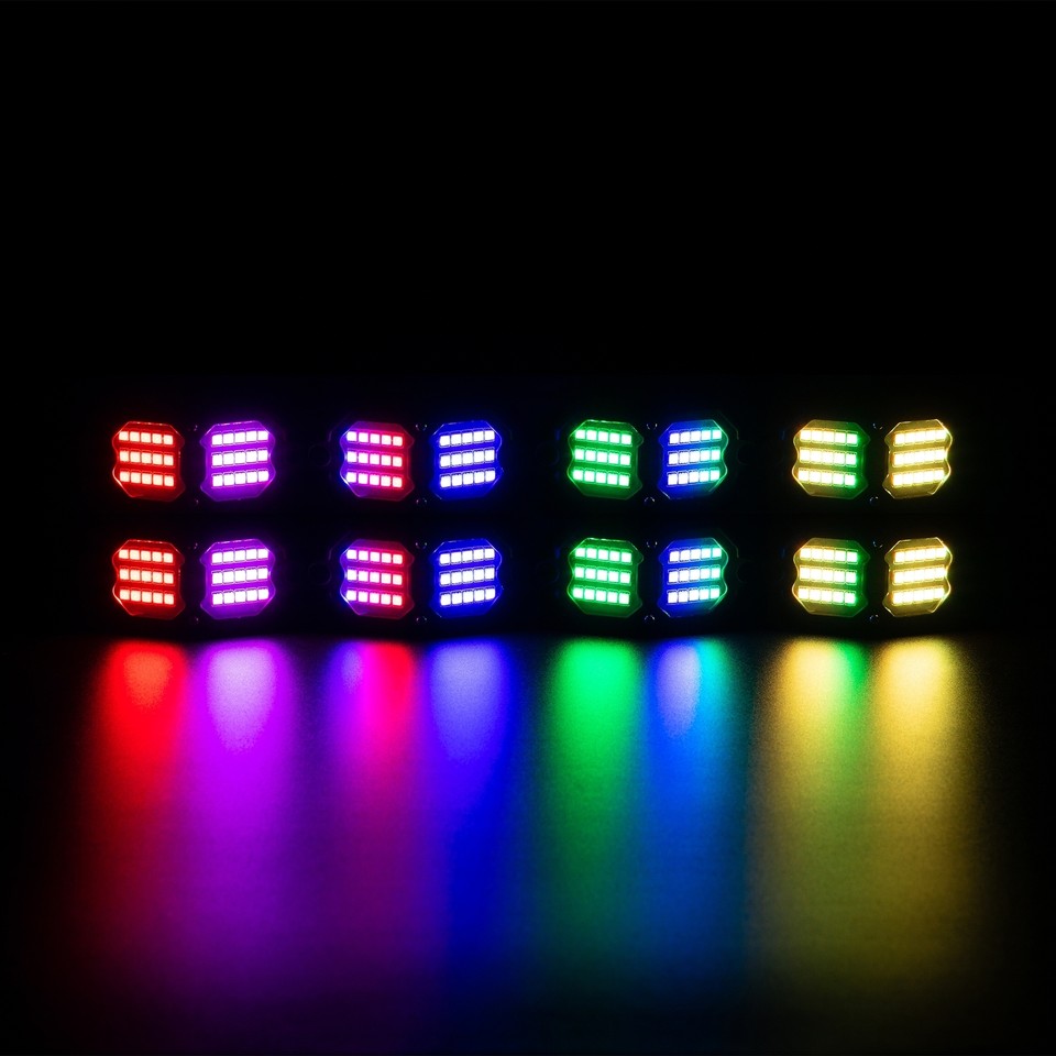 10 Pods RGB LED Rock Light for Motorcycle Underglow Light Kit w/ Remote ...