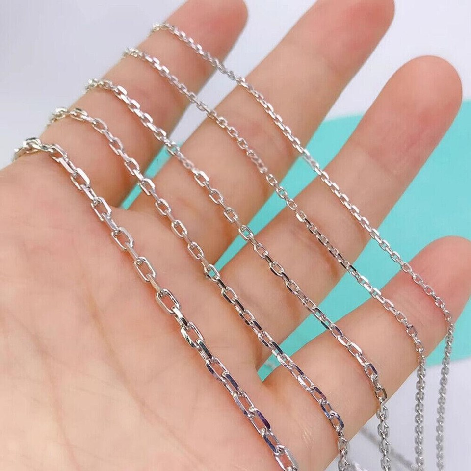 Pure Pt950 Platinum 950 Chain 1.2mm Lucky O Link Necklace 2.7-2.9g 17.9inch | eBay