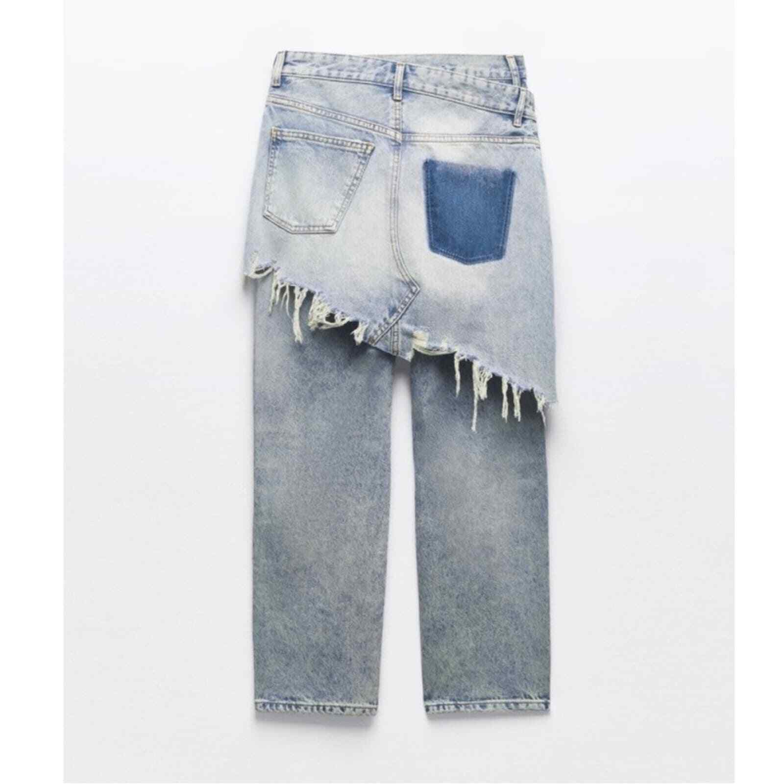ZARA MID-RISE ZW STRAIGHT LEG JEANS SZ 4 6840/091 | eBay