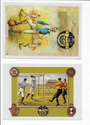 2 Vintage Postcards * SOCCER * THE LANGTON COLLECTION * GOALIE MISSES ...