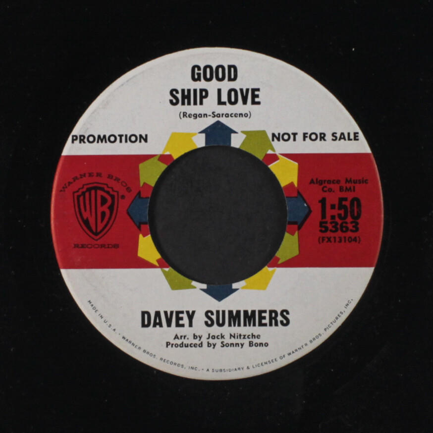 DAVEY SUMMERS: calling all cars / good ship love WB 7" Single 45 RPM | eBay