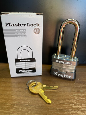 Master Lock 3LH Padlock, Keyed Alike, Long Shackle, Rectangular Steel ...