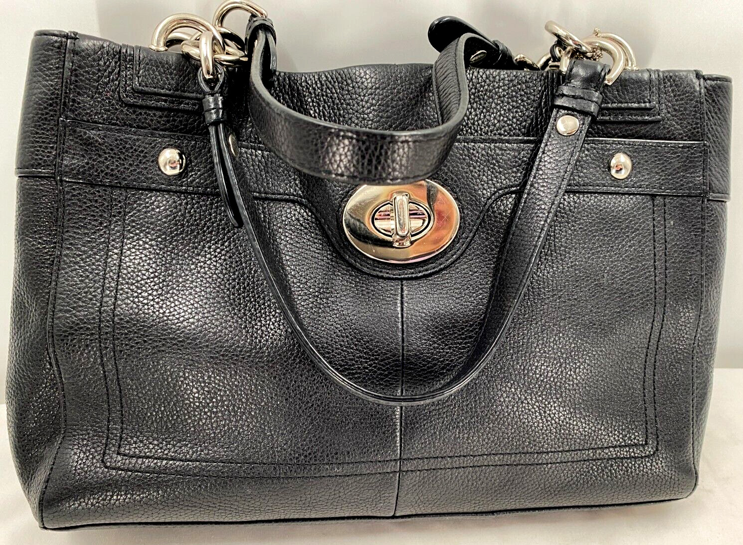 Coach Penelope Black Luxurious Leather Tote Purse Han… - Gem