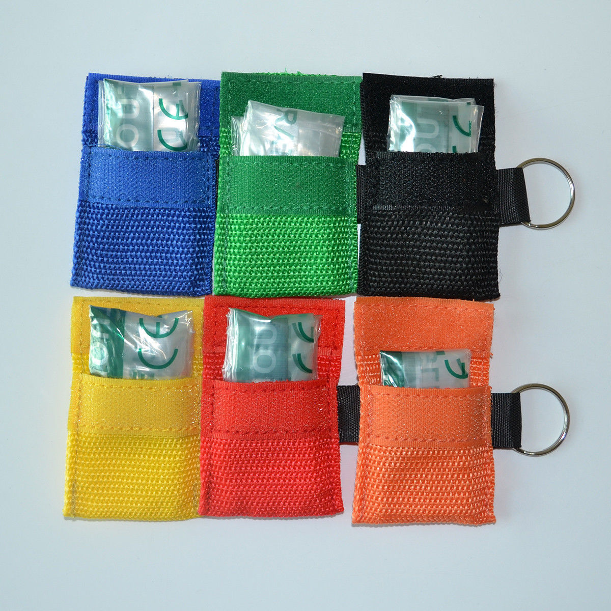 6pcs No Label CPR Transparent First Aid face shield 6 Colors Nylon ...