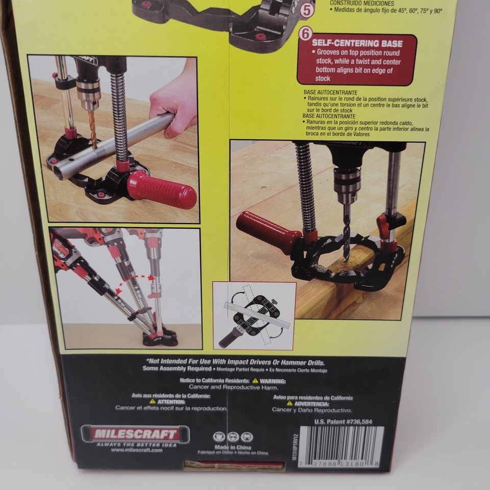 Milescraft DrillMate woodworking Portable Multi-Angle Drill Guide jig ...