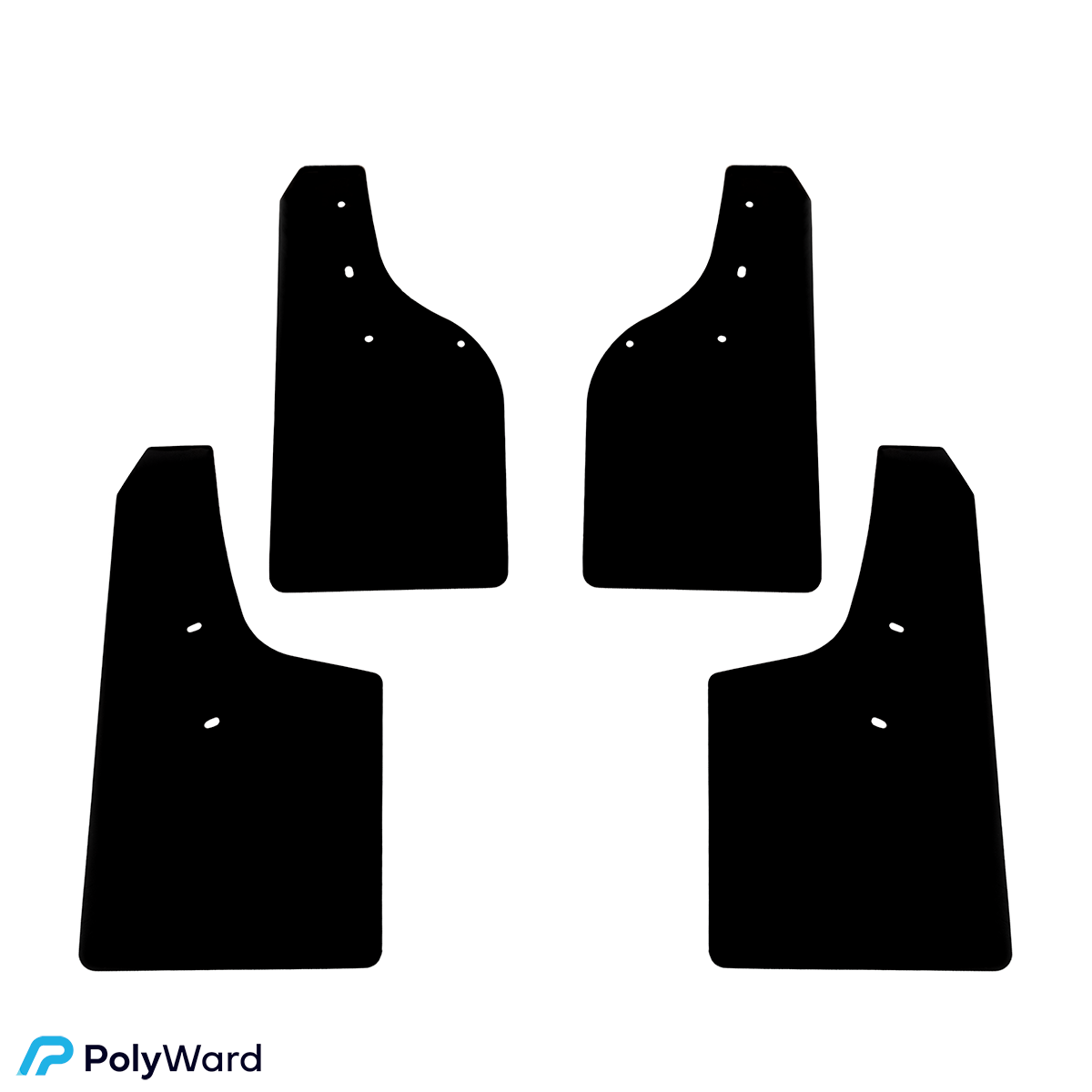 Ford Fiesta Mk7 7.5 Mudflaps Black with White ST Outline Logo 4mm PVC ...